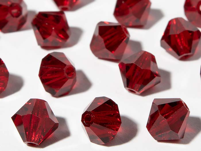 Preciosa Crystal 6mm Bicone Beads - Siam (18) count