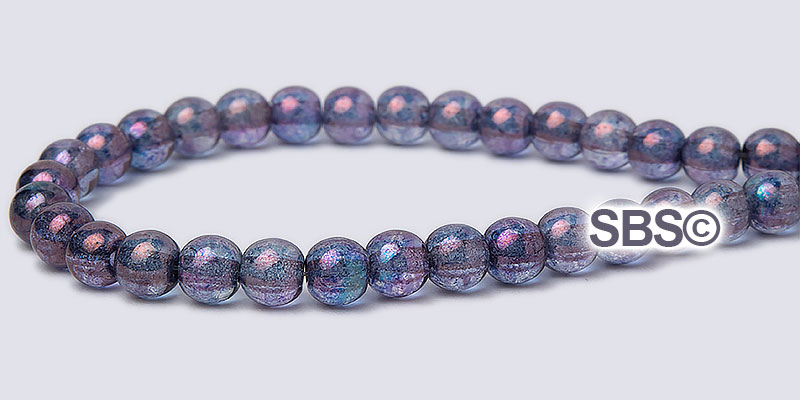 Czech 4mm Round Beads - Amethyst Transparent Luster | (High Quality for ...
