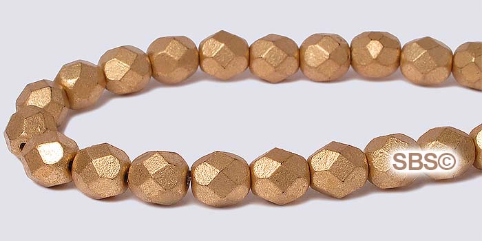 Fire polished 6mm Beads - Flaxen Metallic / Matte | (Incredible ...