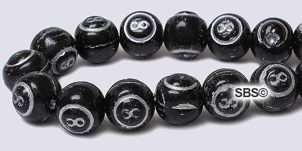 Czech 8mm 8 Balls Beads