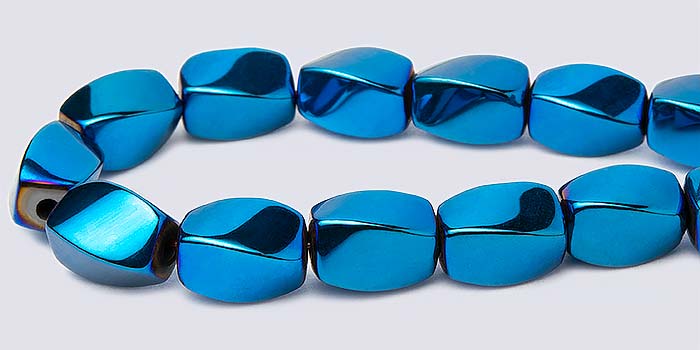 Magnetic Beads - 5x8mm Twist - Metallic Blue Iris - (Amazing Color)