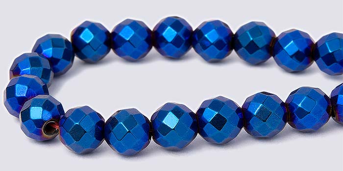 Magnetic Hematite Beads 6mm Faceted - Metallic Blue Iris | Amazing Sparkles