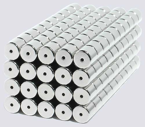 6mm x 6mm Magnetic Tube/Cylinder Clasps Silver - 100 sets | Wholesale ...