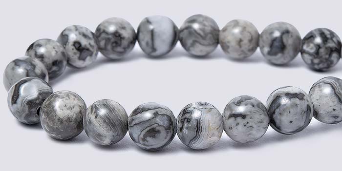 Map Jasper Gemstone Beads - 6mm round