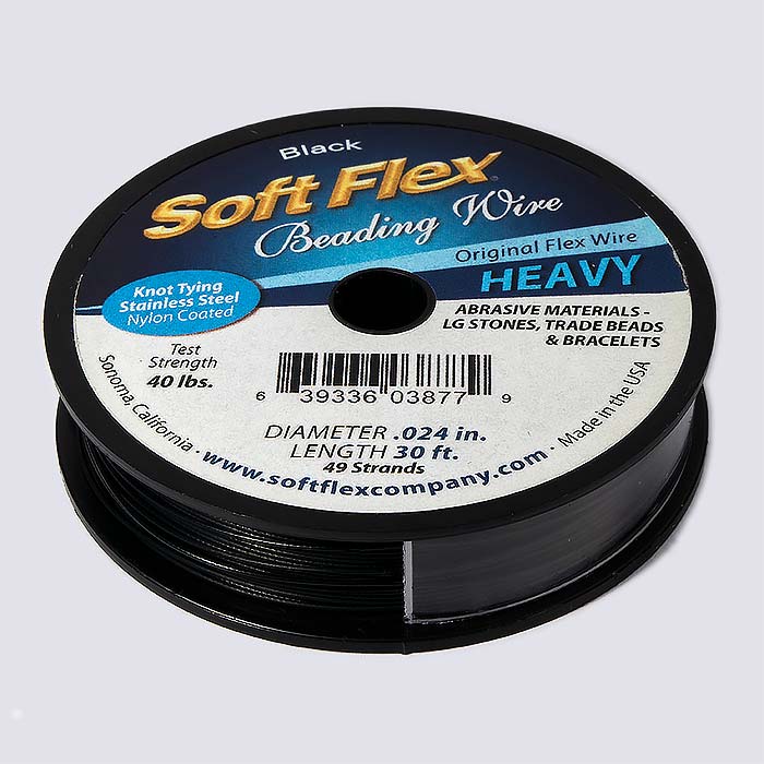 Softflex Beading Wire .024 (30 feet) BLACK | Premium Stringing Cord